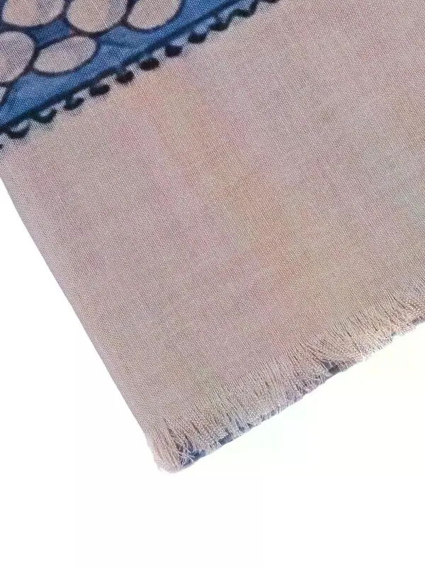 D'ANIELLO Abstract-print Frayed Scarf
