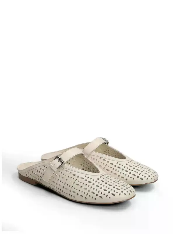 BIBI LOU Maia Laser-cut Buckle-strap Mules - Neutrals