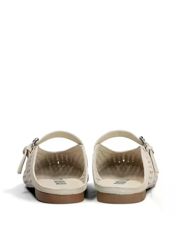 BIBI LOU Maia Laser-cut Buckle-strap Mules - Neutrals