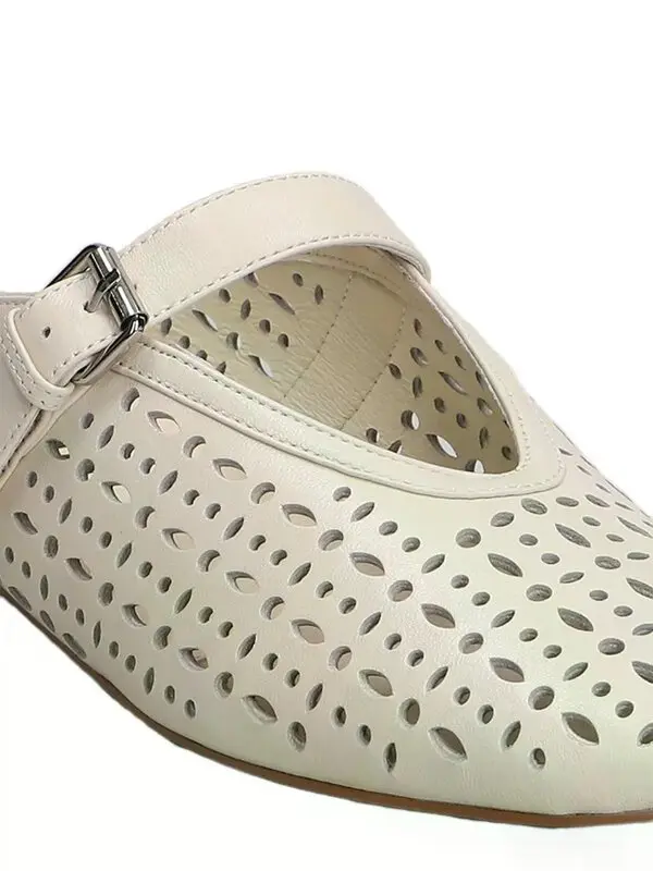 BIBI LOU Maia Laser-cut Buckle-strap Mules - Neutrals
