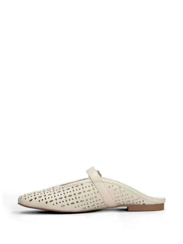BIBI LOU Maia Laser-cut Buckle-strap Mules - Neutrals