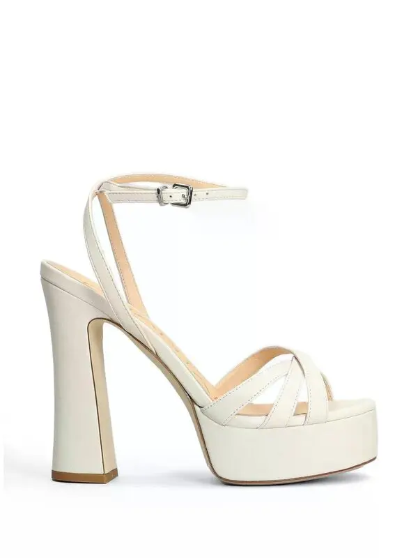CHANTAL Crossover-strap Platform Sandals - White