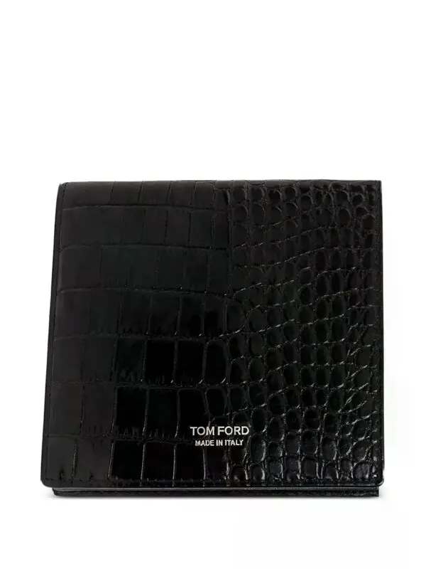 TOM FORD Crocodile-effect Leather Wallet - Black