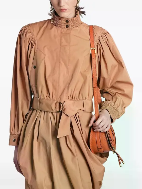 Chloé Belted Puff-sleeve Jacket - Brown
