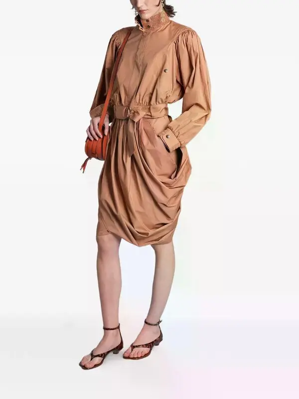 Chloé Belted Puff-sleeve Jacket - Brown