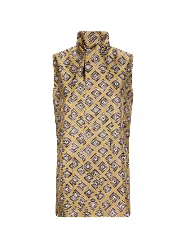 Alberto Biani Geometric-print Top - Gold