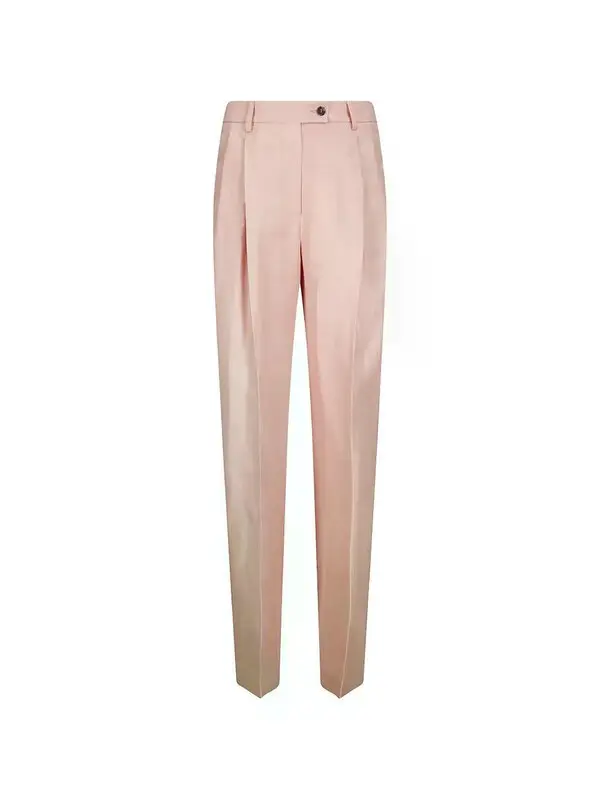Alberto Biani Pleated Slub-texture Trousers