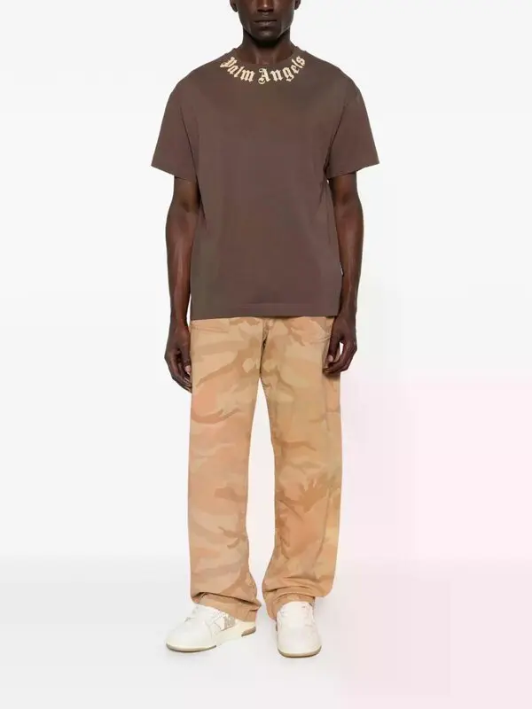 Palm Angels Logo-print T-shirt - Brown