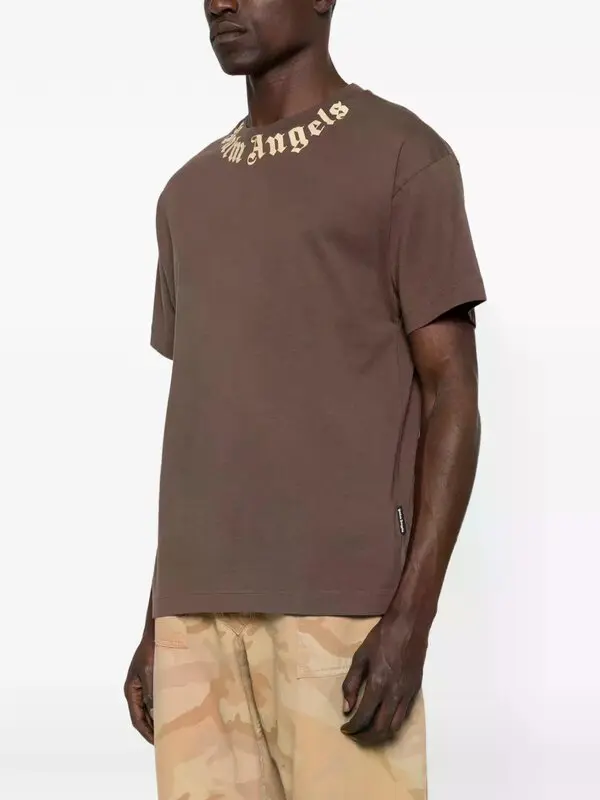 Palm Angels Logo-print T-shirt - Brown