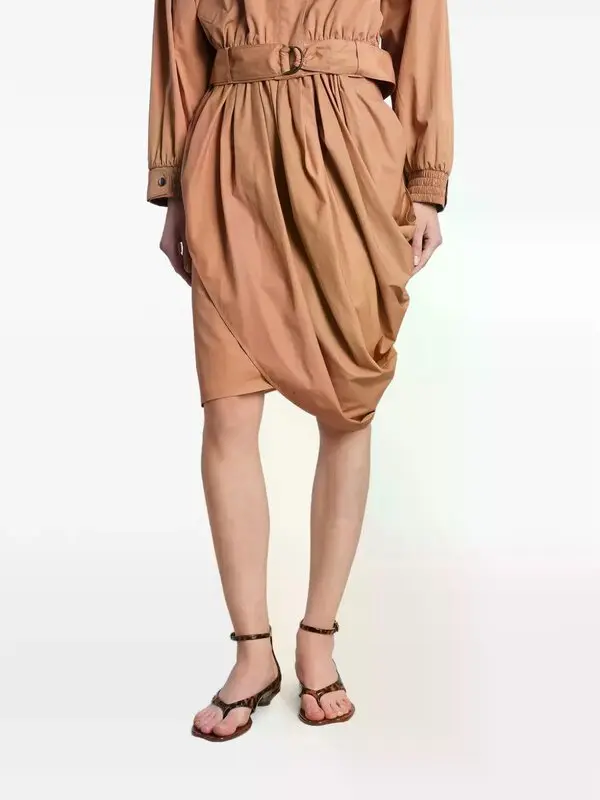 Chloé Draped Asymmetric Mini Skirt - Brown