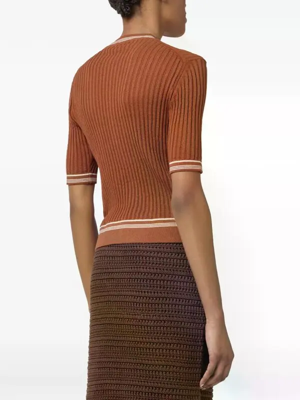 TOD'S Ribbed-knit Top - Brown
