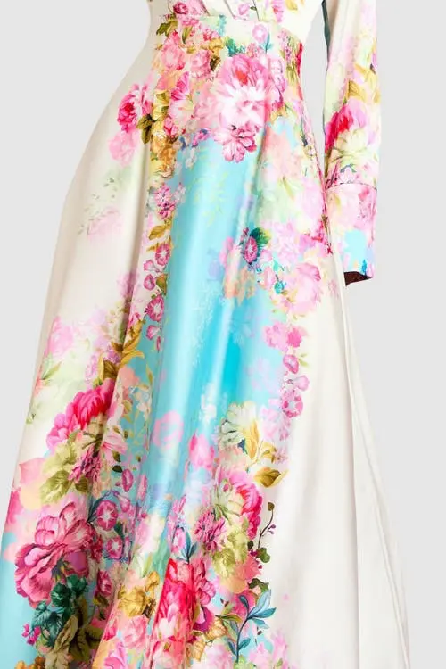 Coast Placement Print Wrap Front Gown - Multi