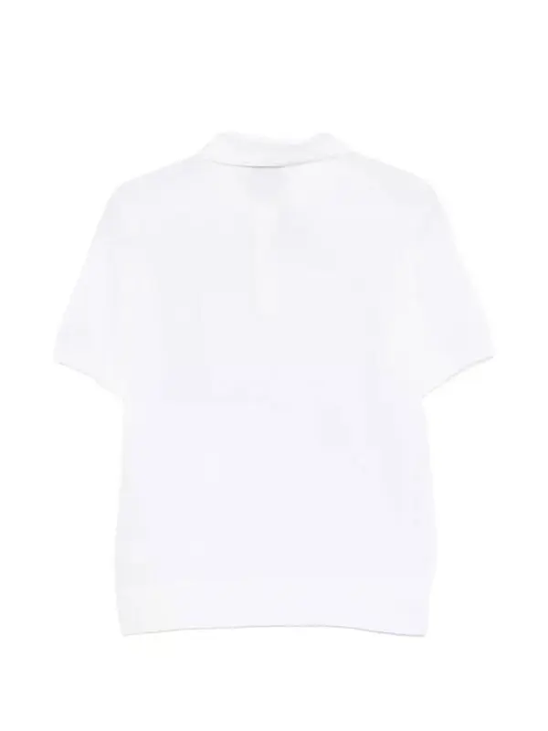 KANGRA Ribbed-knit Polo Shirt - White