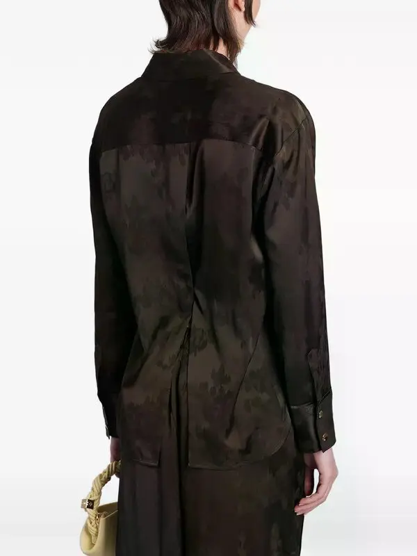 GANNI Jacquard-pattern Belted Shirt