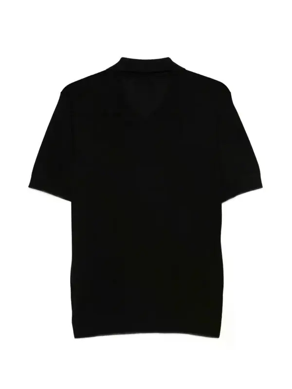 KANGRA Ribbed-knit Polo-collar T-shirt