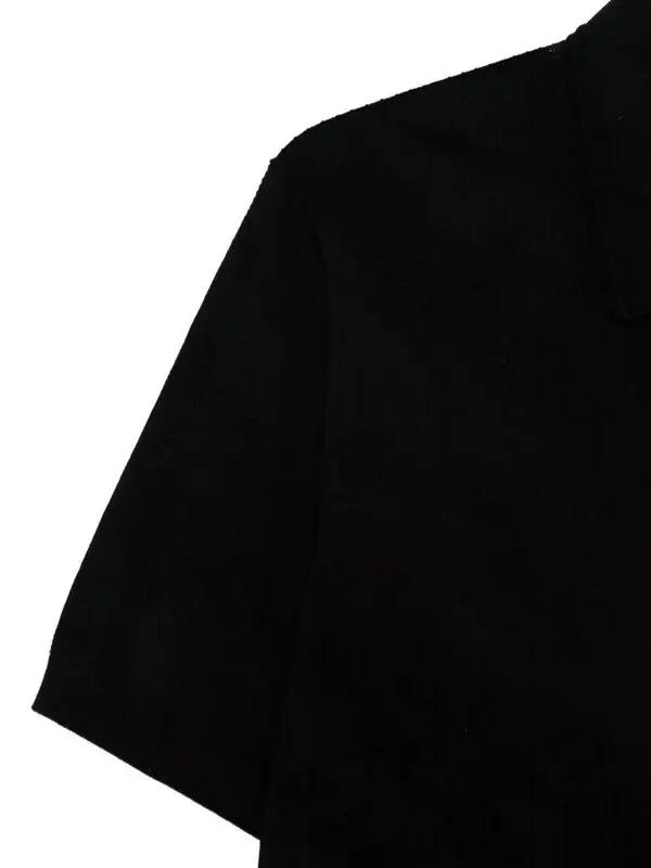 KANGRA Ribbed-knit Zip-up Polo Shirt