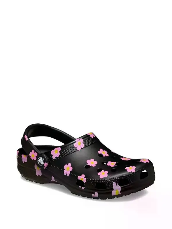 CROCS Floral-print Slip-ons - Black