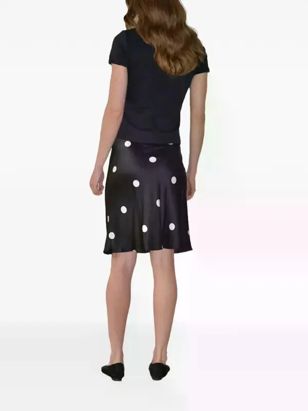 HAI Lucia Polka-dot Satin Midi Skirt