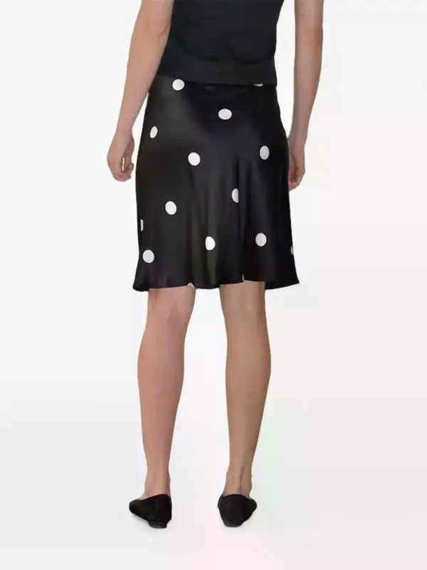 HAI Lucia Polka-dot Satin Midi Skirt