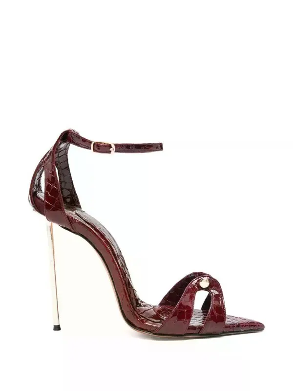 HARDOT Croc-effect Pointed-toe Sandals - Red