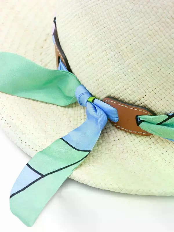 CUBA LAB Scarf-detail Raffia Sun Hat
