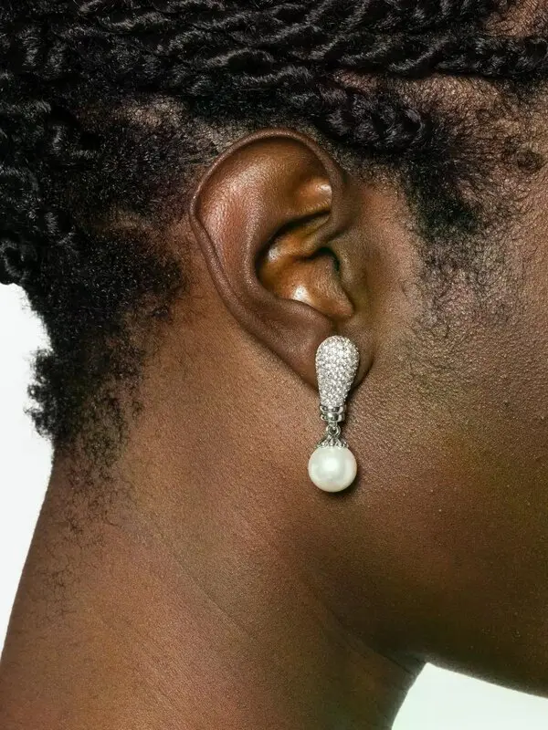 SELF-PORTRAIT Crystal And Faux Pearl Drop Earrings