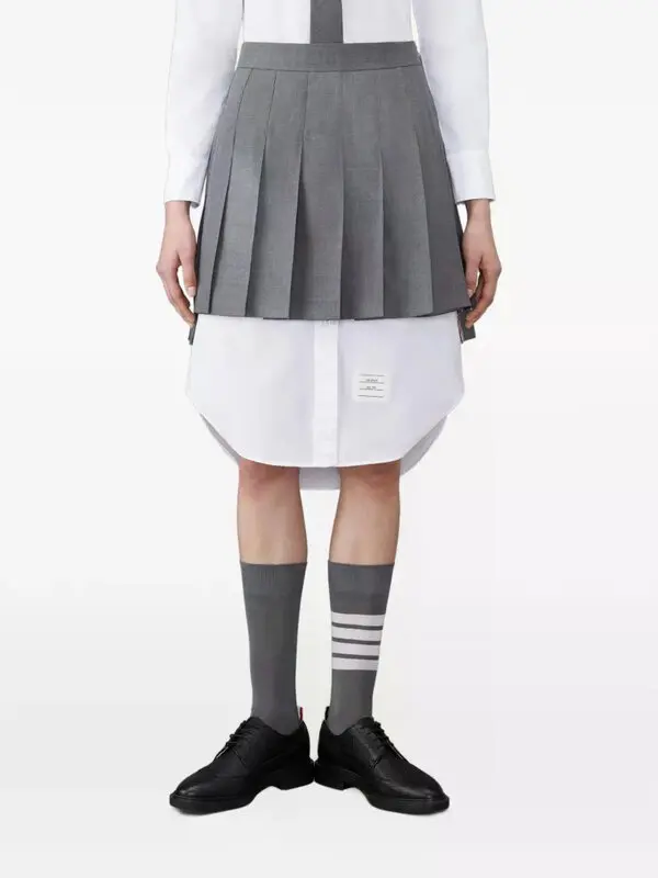 Thom Browne Super 120's Pleated Skirt - Grey