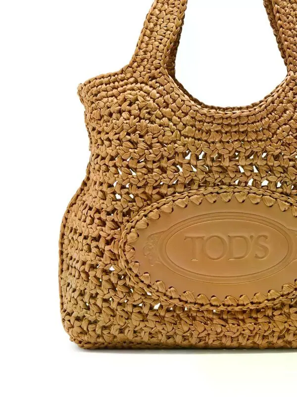 TOD'S Woven Raffia Shoulder Bag