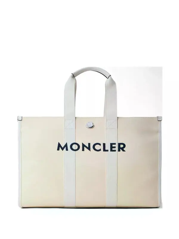 Moncler Logo-embroidered Tote - Neutrals