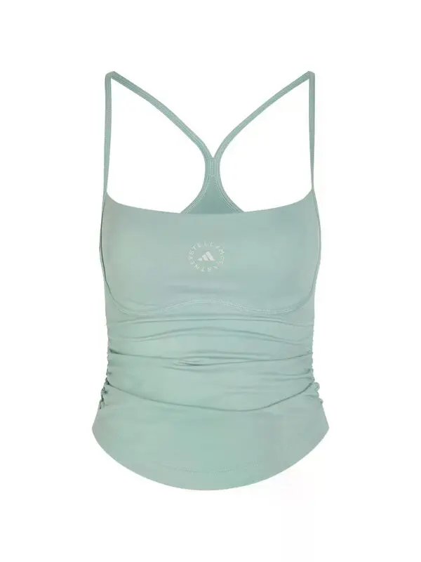 Adidas By Stella McCartney Ruched Racerback Tank Top