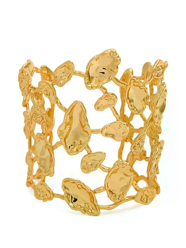 Alexis Bittar Brut Mosaic Hammered Open-work Cuff Bracelet - Gold