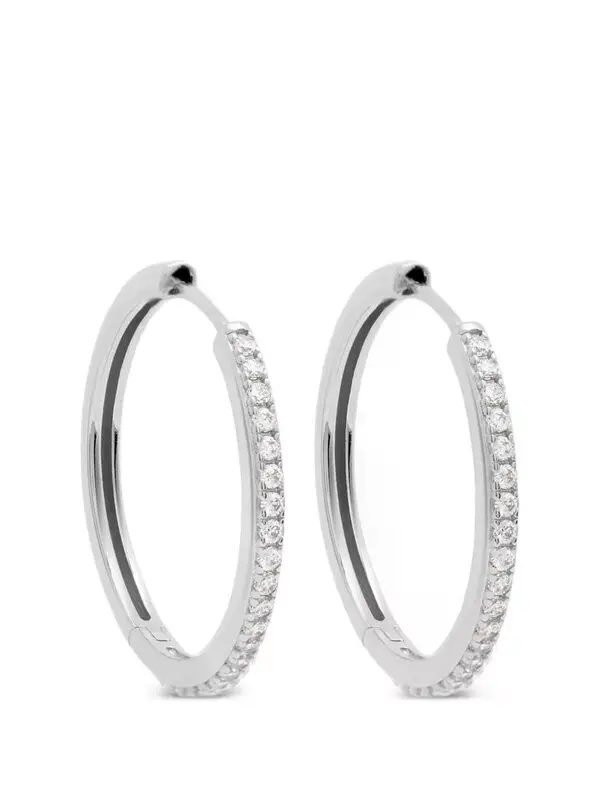 ASTRID & MIYU Crystal-embellished Hoop Earrings - Silver