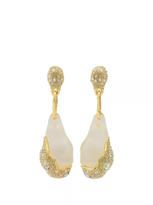 Alexis Bittar Liquid Crystal-embellished Drop Earrings - Gold