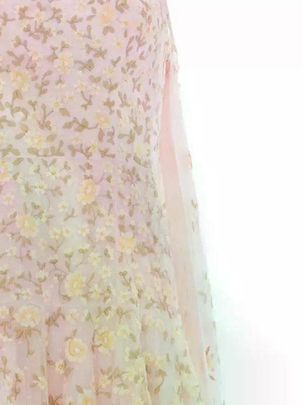 NEEDLE & THREAD Lea Ditsy Floral-embroidered Maxi Dress