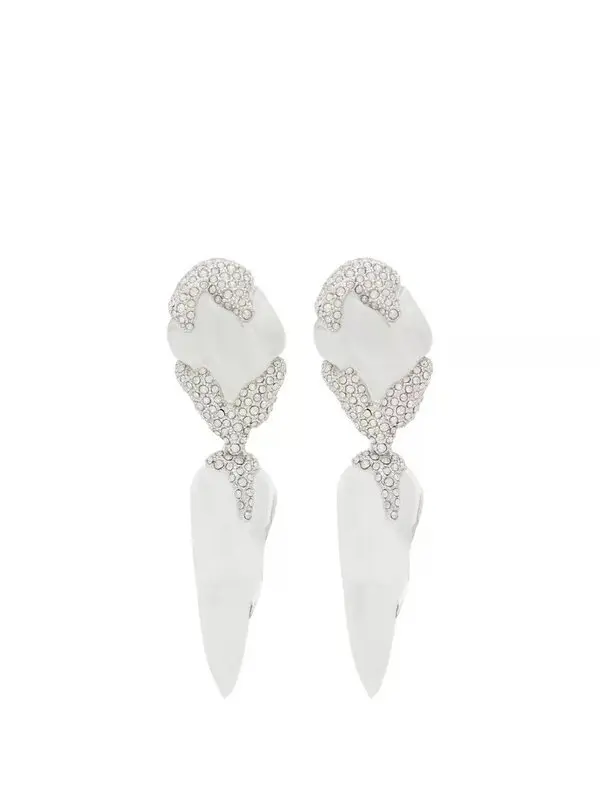 Alexis Bittar Lucite Crystal-embellished Sculptural Earrings - Silver