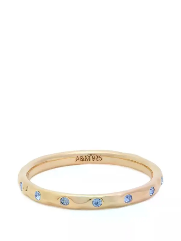 ASTRID & MIYU Hammered Crystal-embellished Ring - Gold