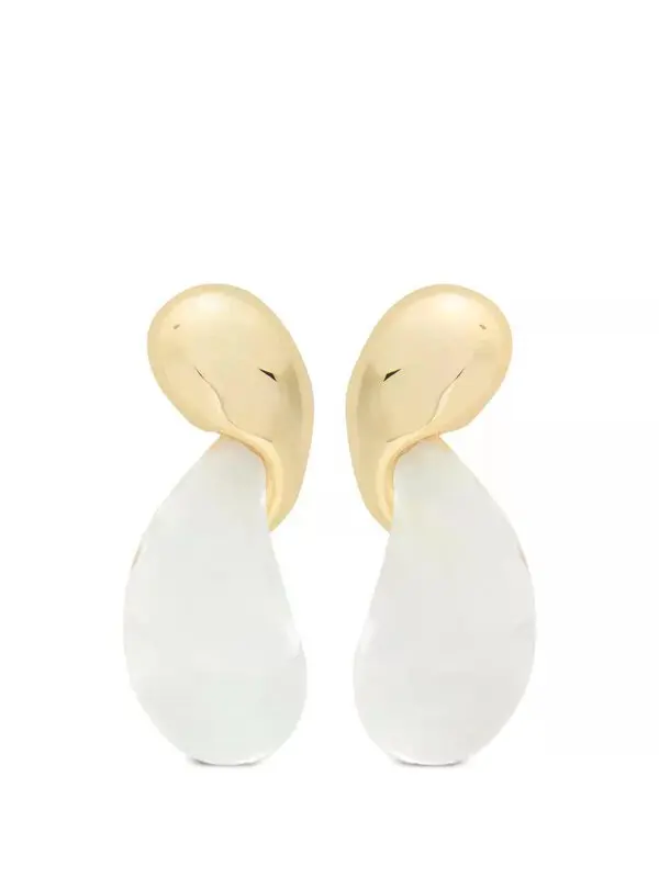 Alexis Bittar Liquid Lucite Modernist Earrings - Gold