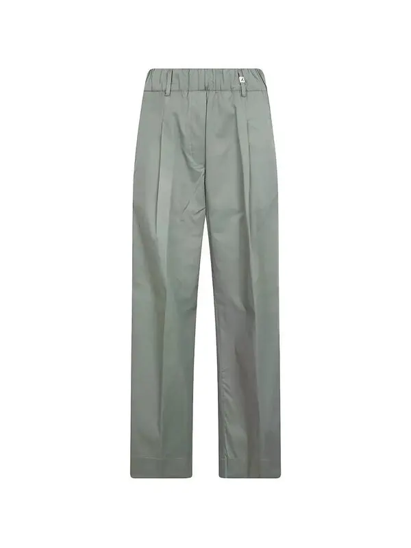 MYTHS Pleated Elasticated-waistband Trousers - Green