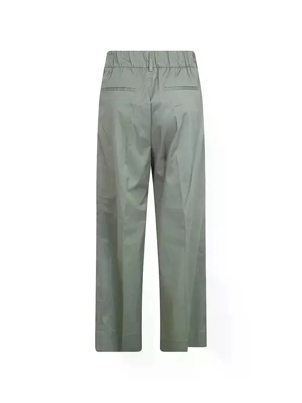MYTHS Pleated Elasticated-waistband Trousers - Green