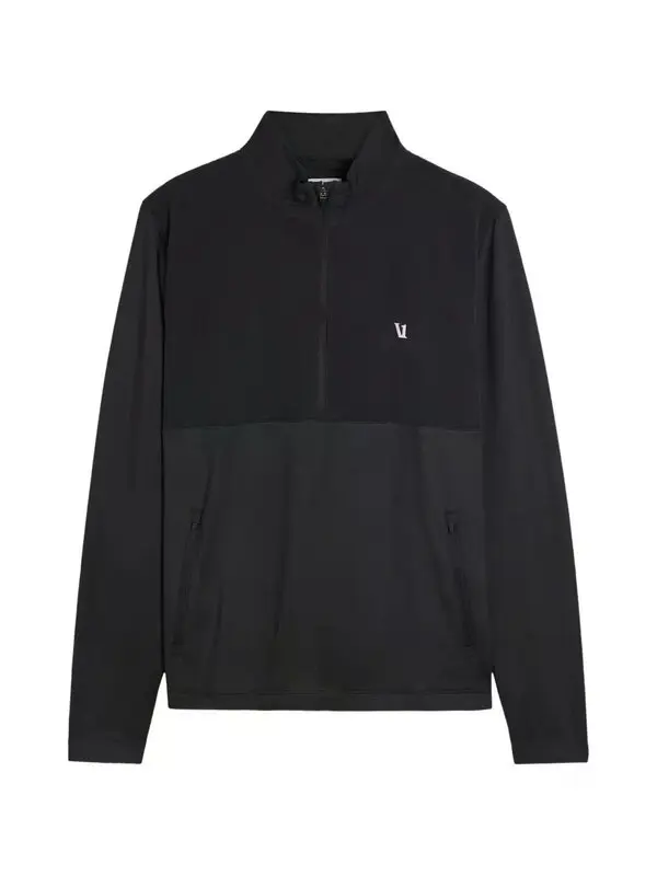 Vuori Sunday Element Panelled Half-zip Sweatshirt - Black
