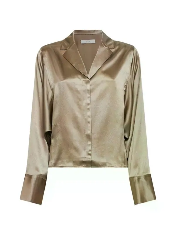 Co Silk Lapel-collar Shirt