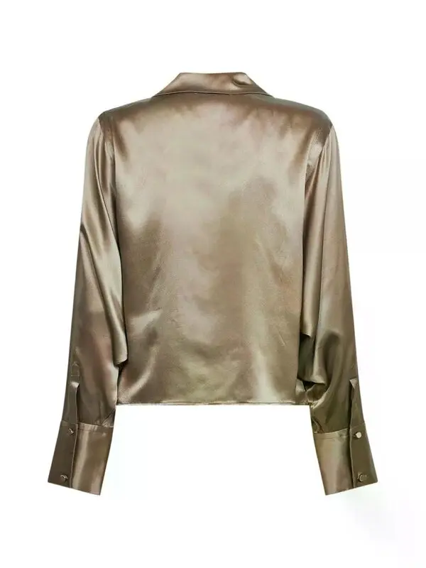 Co Silk Lapel-collar Shirt