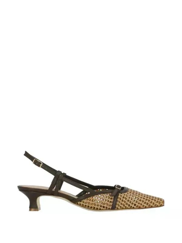 THE SELLER Woven Buckle-strap Pumps - Brown