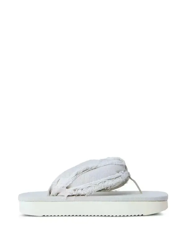 Rick Owens Frayed Denim Sandals - Neutrals