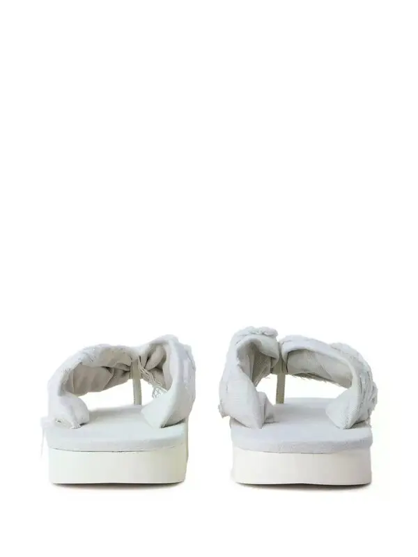 Rick Owens Frayed Denim Sandals - Neutrals