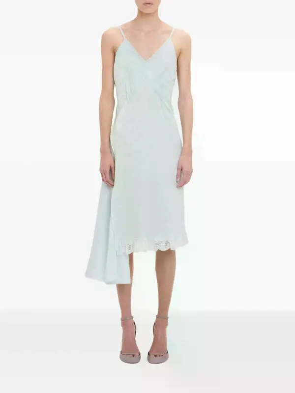 Victoria Beckham Crushed Cami Asymmetric Midi Dress - Blue