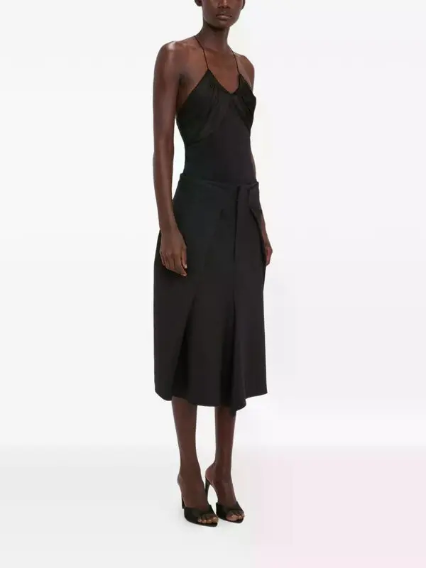 Victoria Beckham Tailored Pleated Midi Skirt - Black
