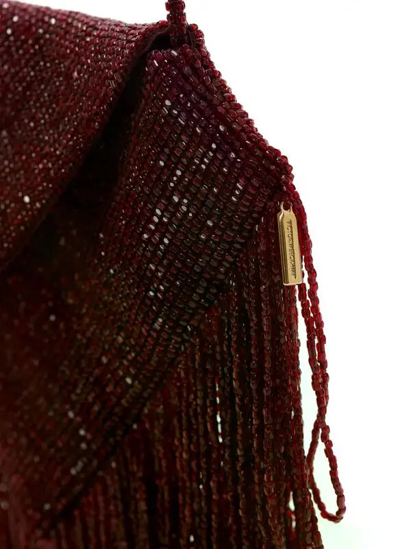 Victoria Beckham Manhattan Beaded Clutch Bag - Red