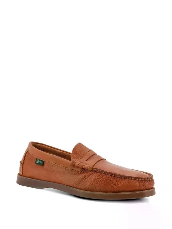 Paraboot Embossed Stitch Loafers - Brown