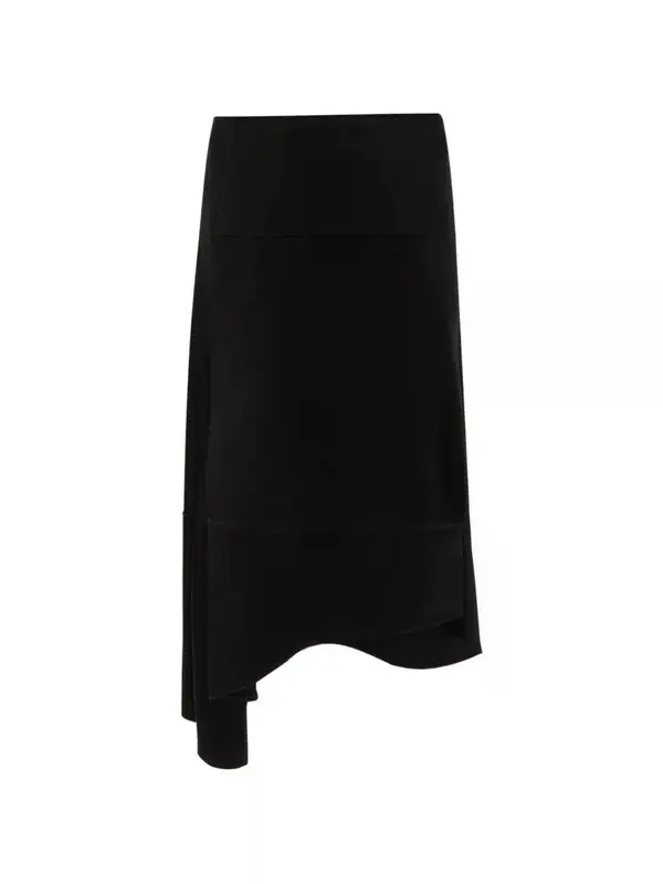 Victoria Beckham Asymmetric Midi Skirt - Black